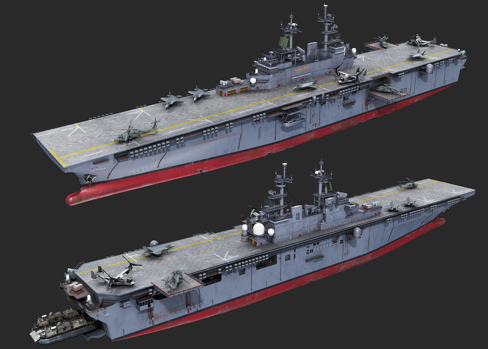 3D model USA Wasp-class amphibious assault ship LHD