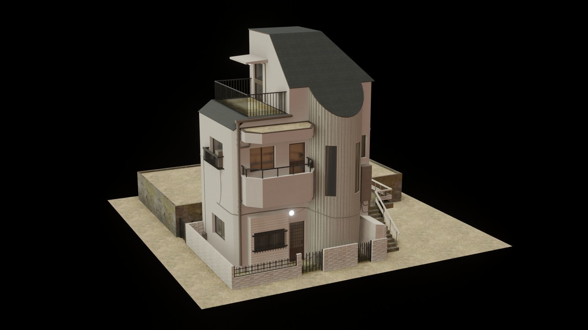3D model Modern japanese building VR / AR / low-poly | CGTrader