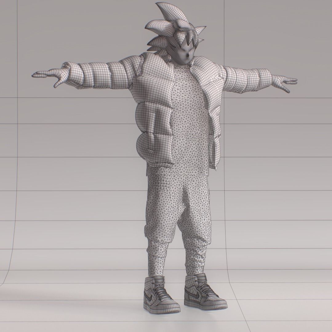GOKU DRIP 3D model animated rigged | CGTrader