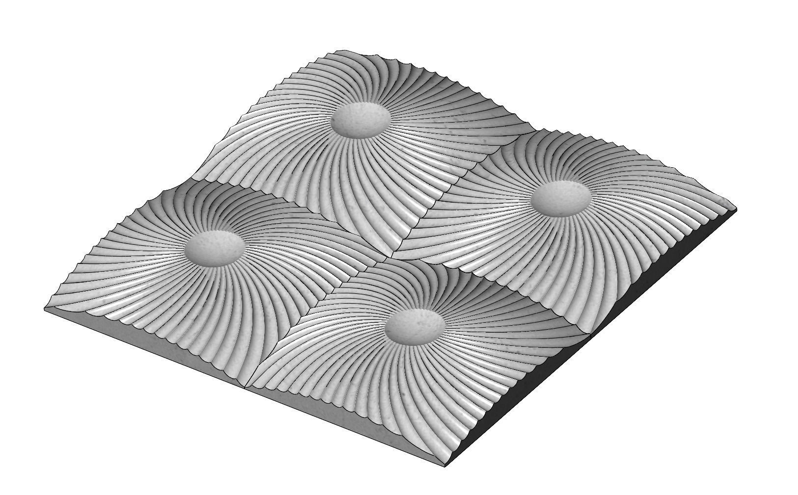 Spiral pattern panel or tile 3D model 3D printable | CGTrader