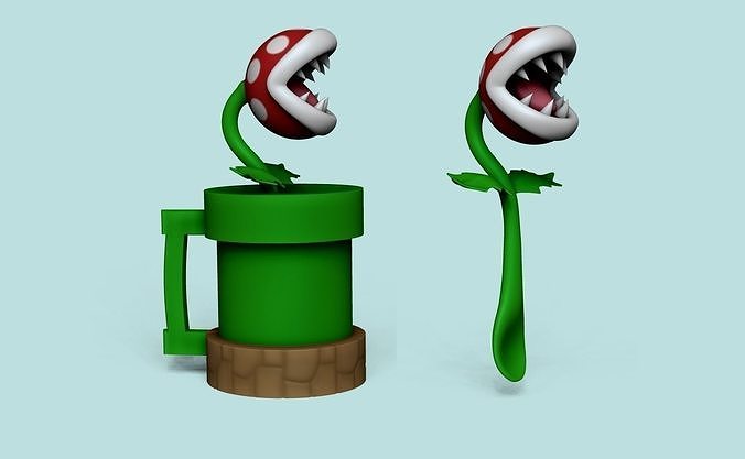 Super Mario Mug - Flower Spoons - Printable 3D model 3D printable ...