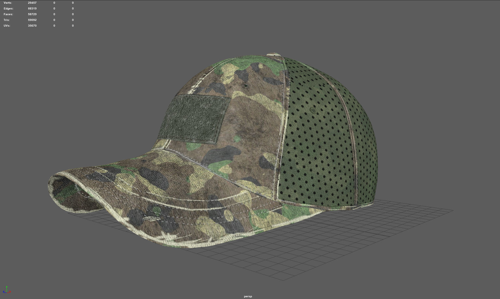 TACTICAL CAP WOODLAND 3D model | CGTrader