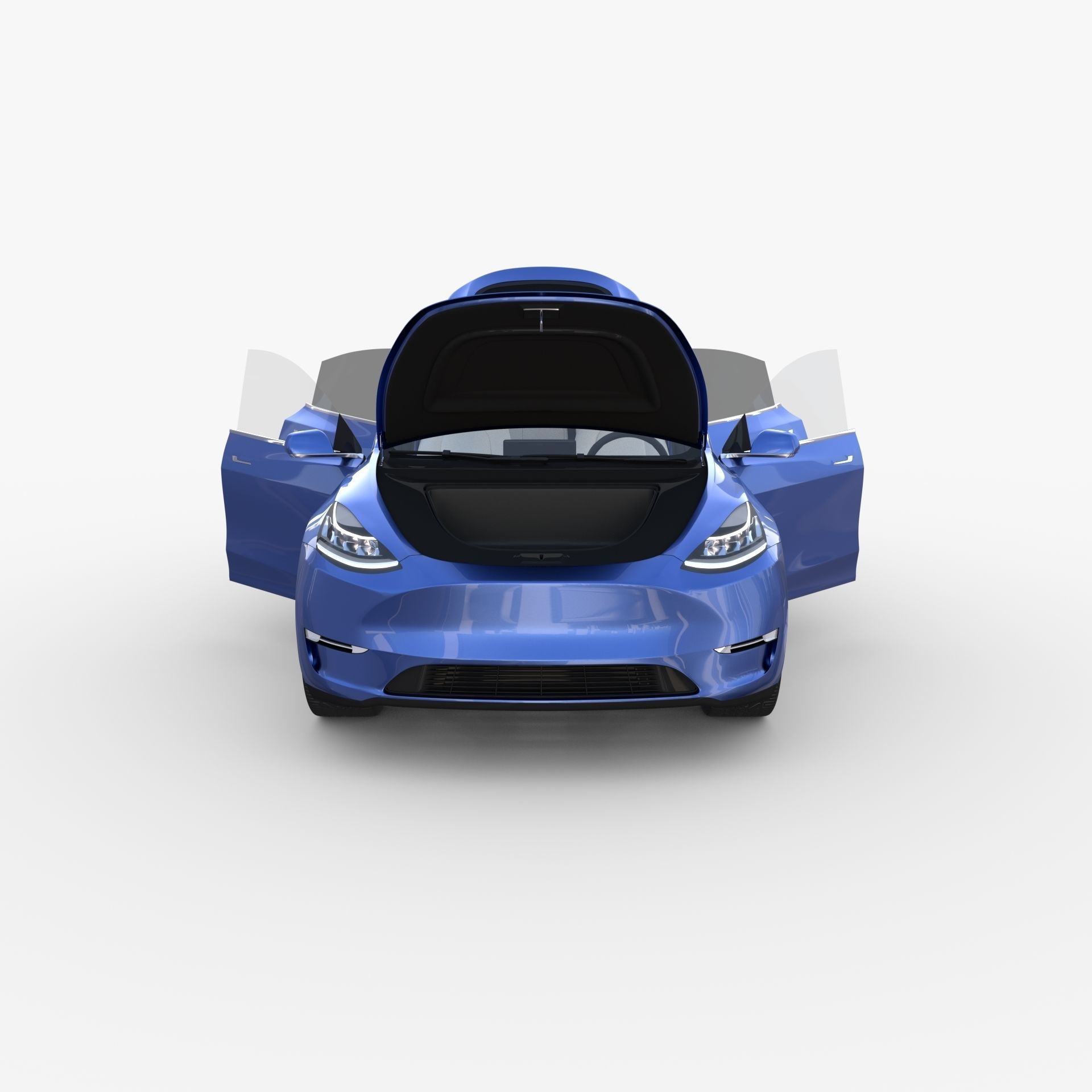 Tesla Model Y Blue with interior 3D model | CGTrader