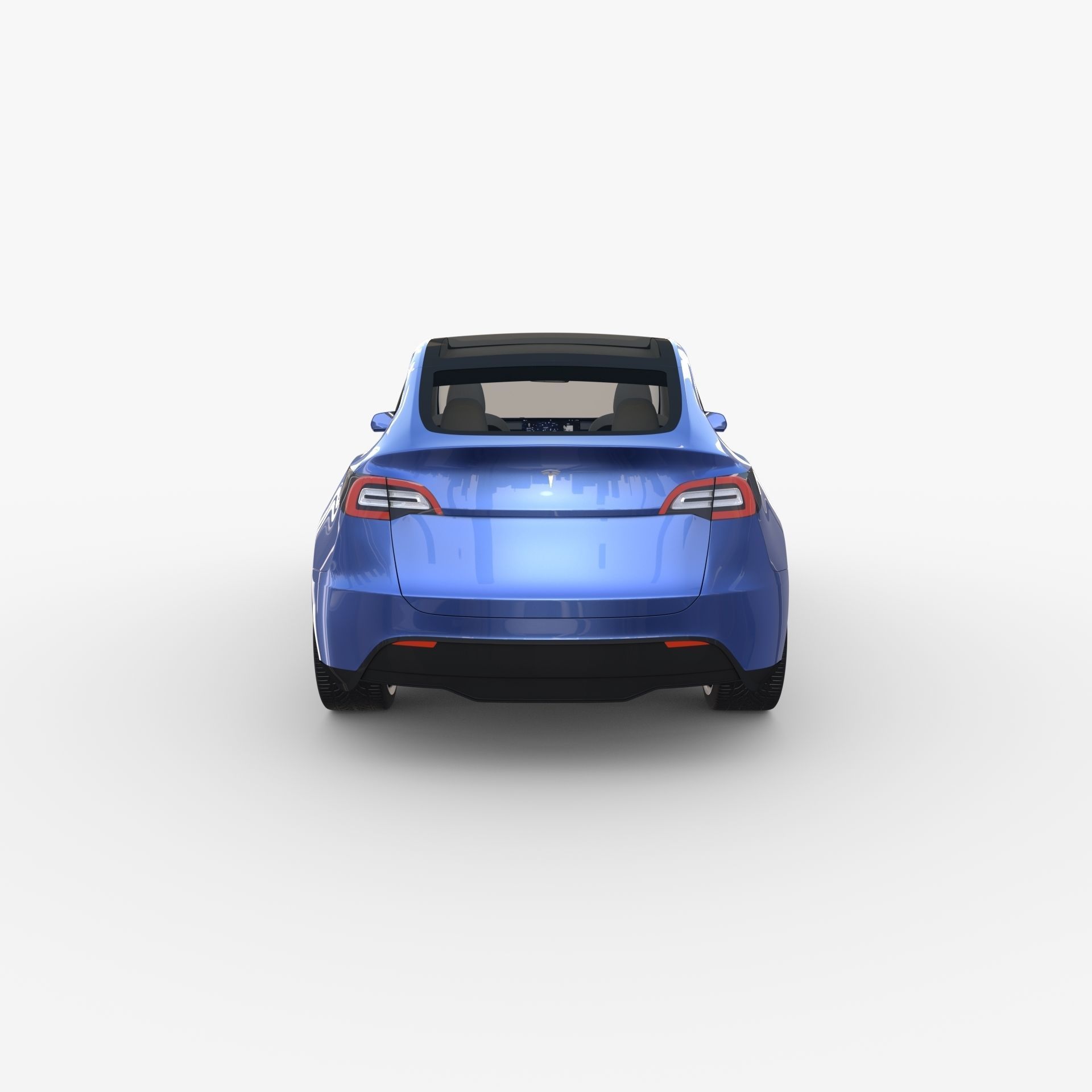 Tesla Model Y Blue with interior 3D model | CGTrader