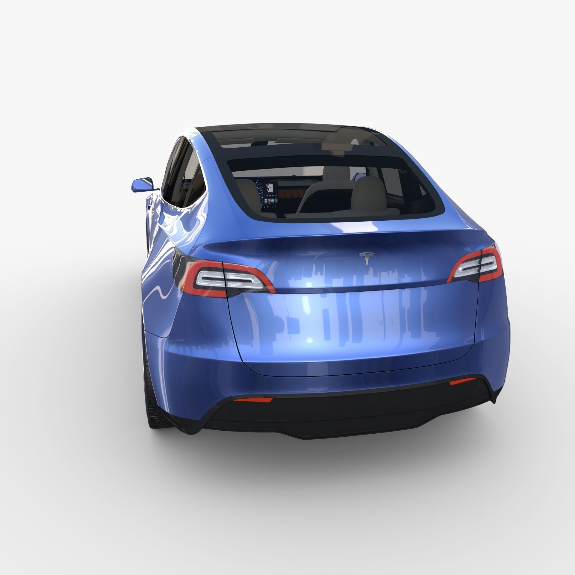 Tesla Model Y Blue with interior 3D model | CGTrader