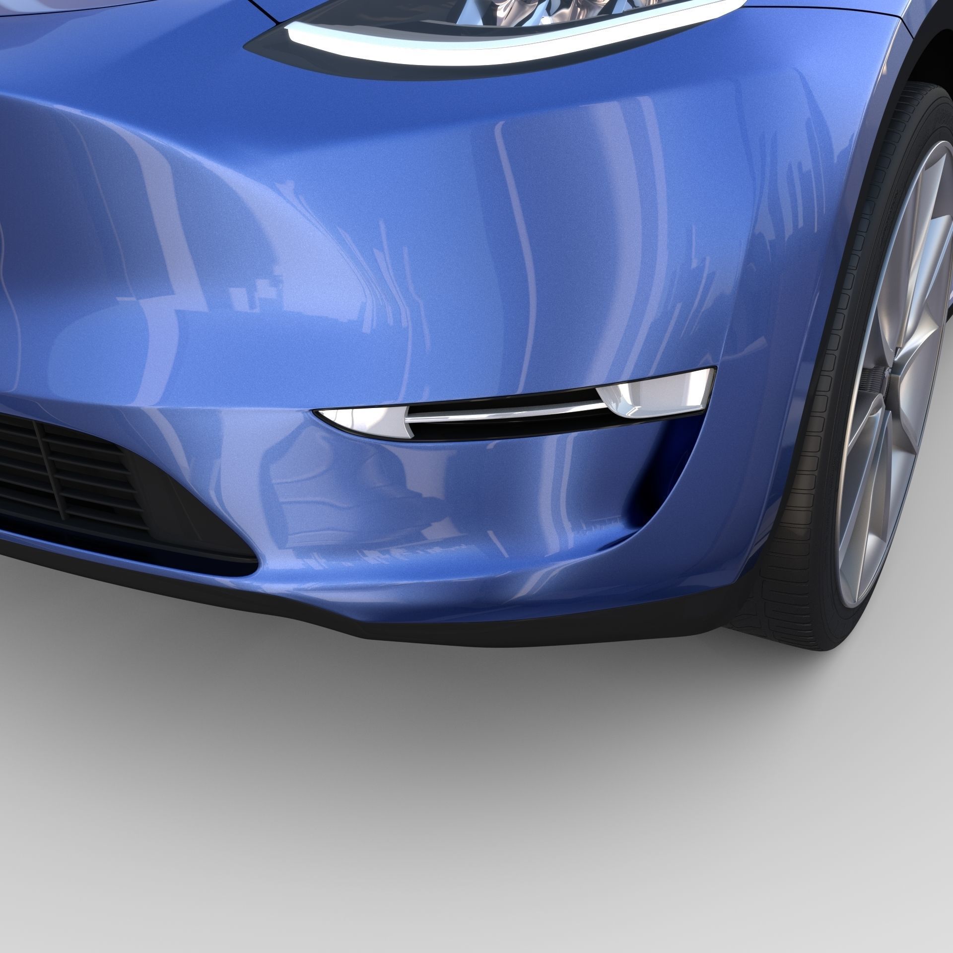 Tesla Model Y Blue with interior 3D model | CGTrader