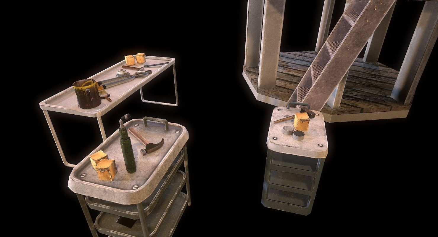 3D model Tank workbench WWII VR / AR / low-poly | CGTrader