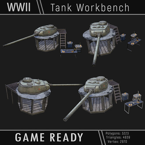 3D model Tank workbench WWII VR / AR / low-poly | CGTrader