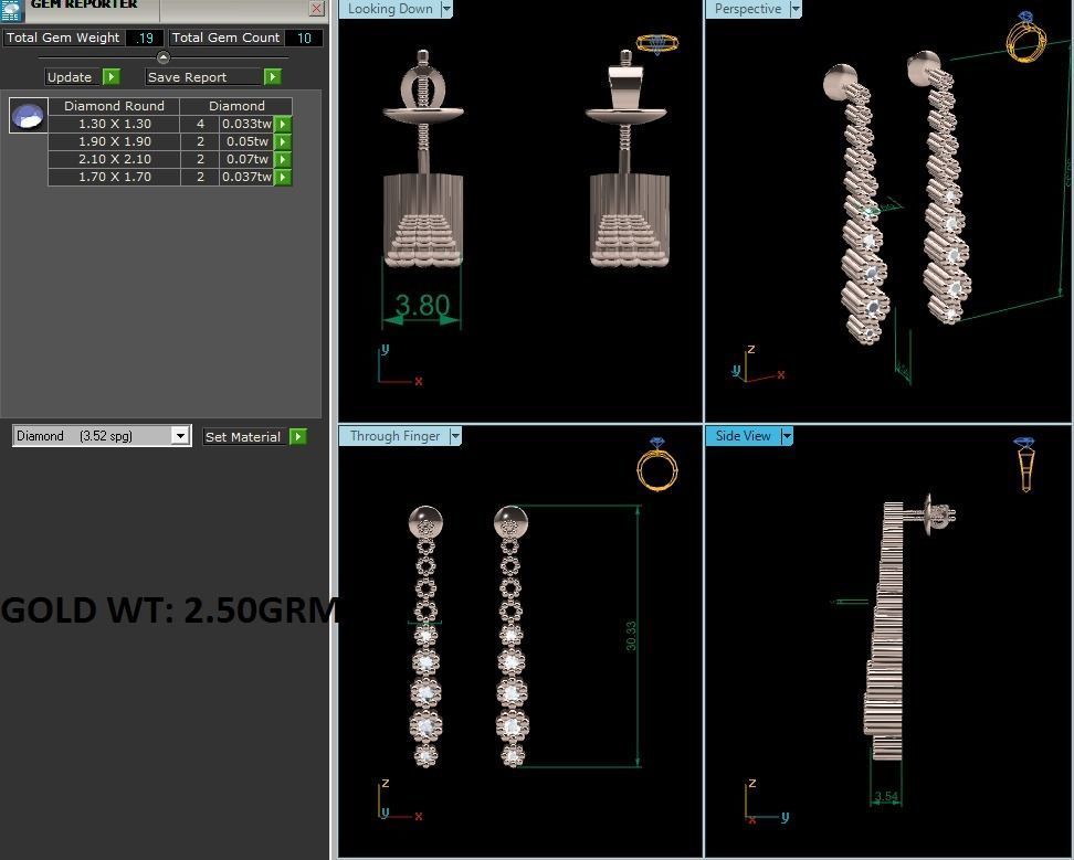 Women earrings 3dm render detail 3D model 3D printable | CGTrader