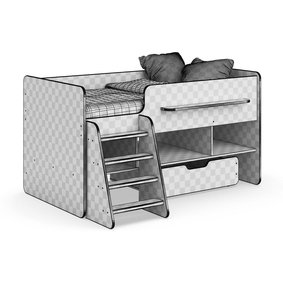 Legenda K06 kids modular bed 3D model | CGTrader