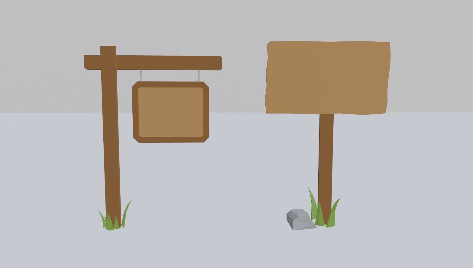 Lowpoly Wood Signs free VR / AR / low-poly 3D model | CGTrader