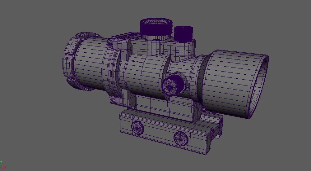 3D model 2x gun scope VR / AR / low-poly | CGTrader