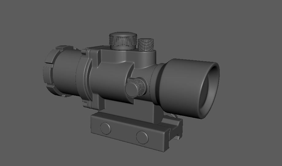 3D model 2x gun scope VR / AR / low-poly | CGTrader