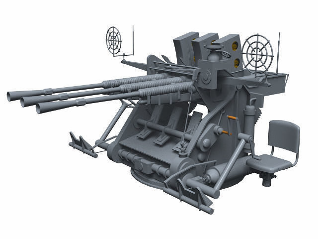 Type96 25mm 3 machinegun 3D model | CGTrader