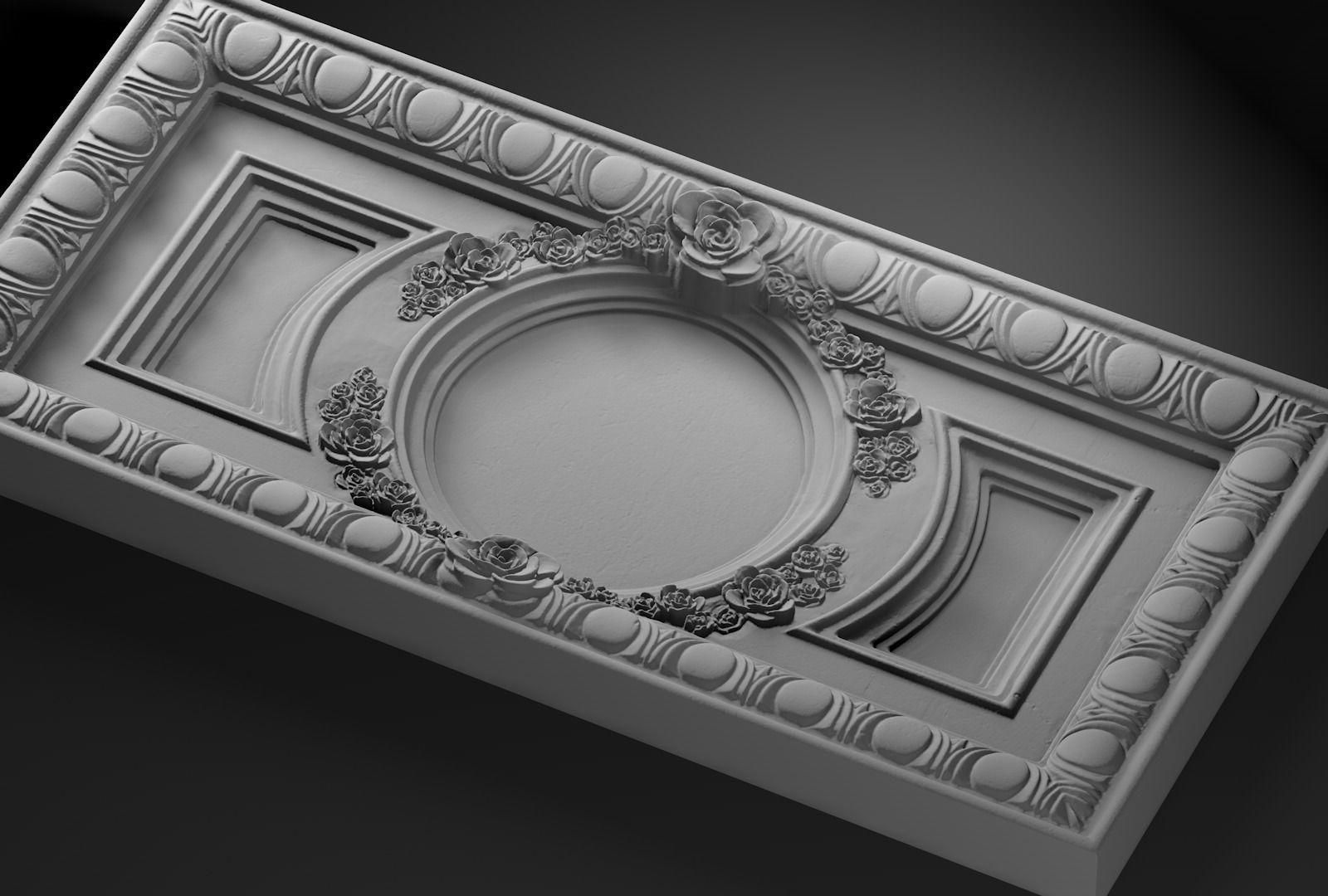 Decorative rose relief 3D model | CGTrader