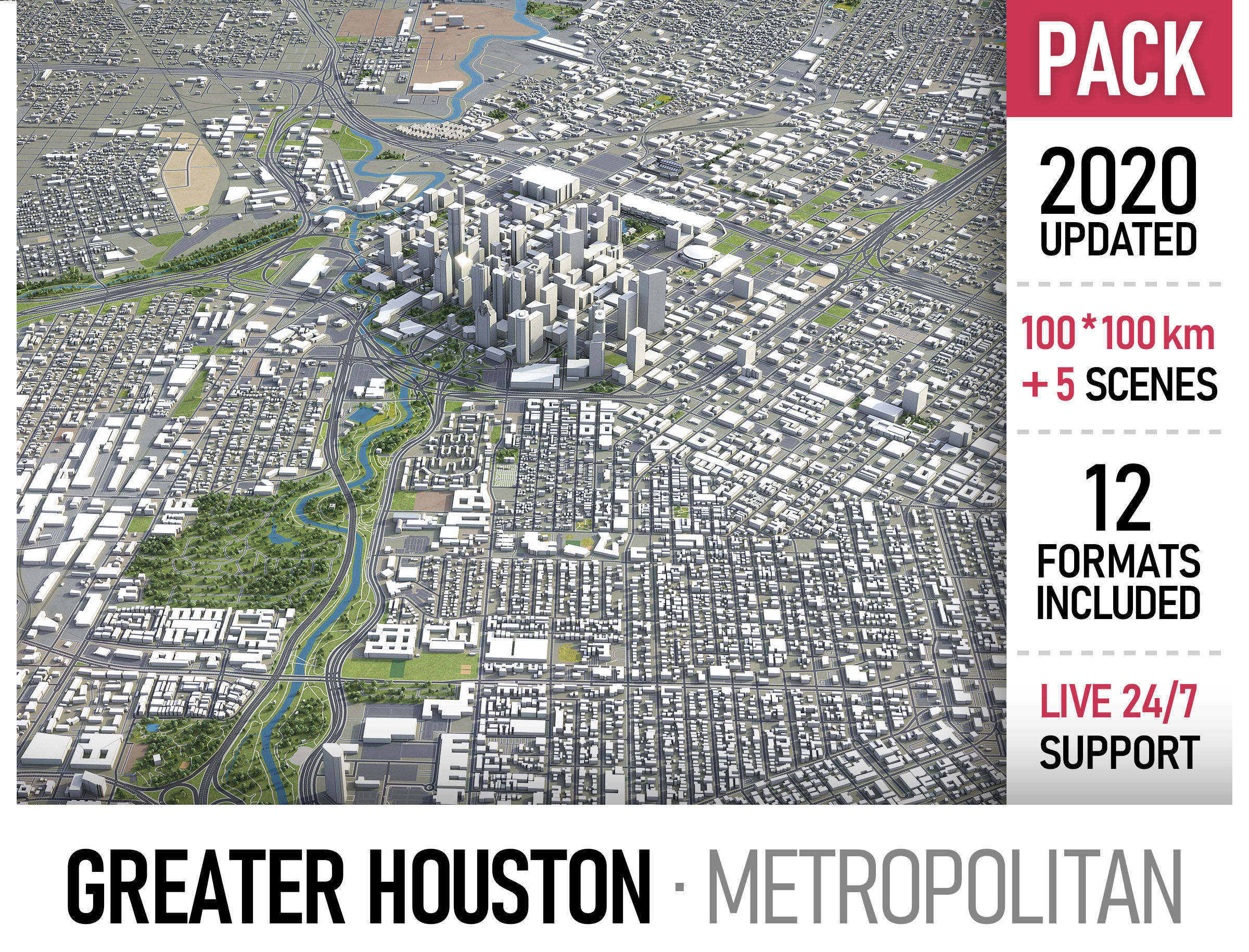 Greater Houston - metropolitan area 3D Model Collection | CGTrader