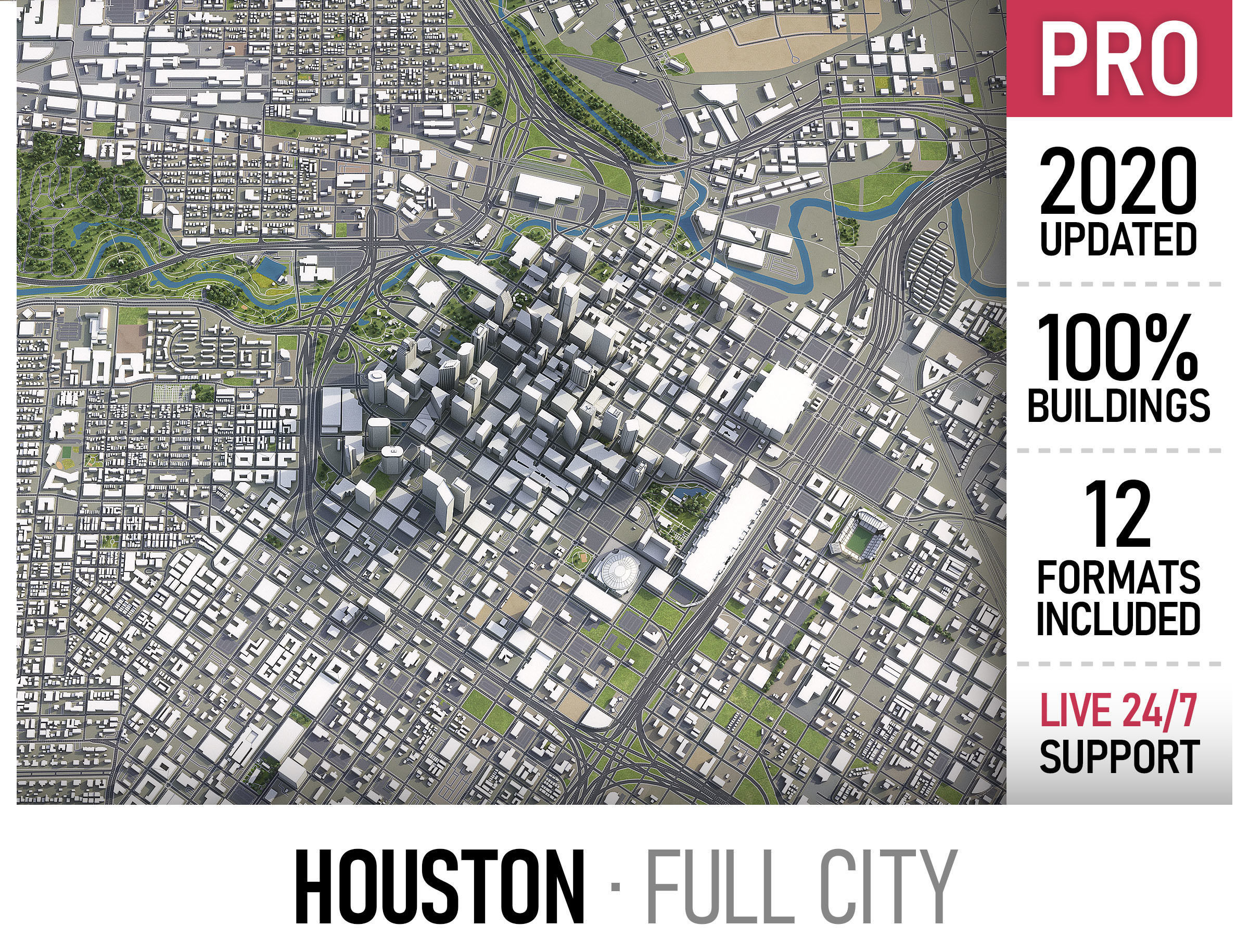 Greater Houston - metropolitan area 3D Model Collection | CGTrader