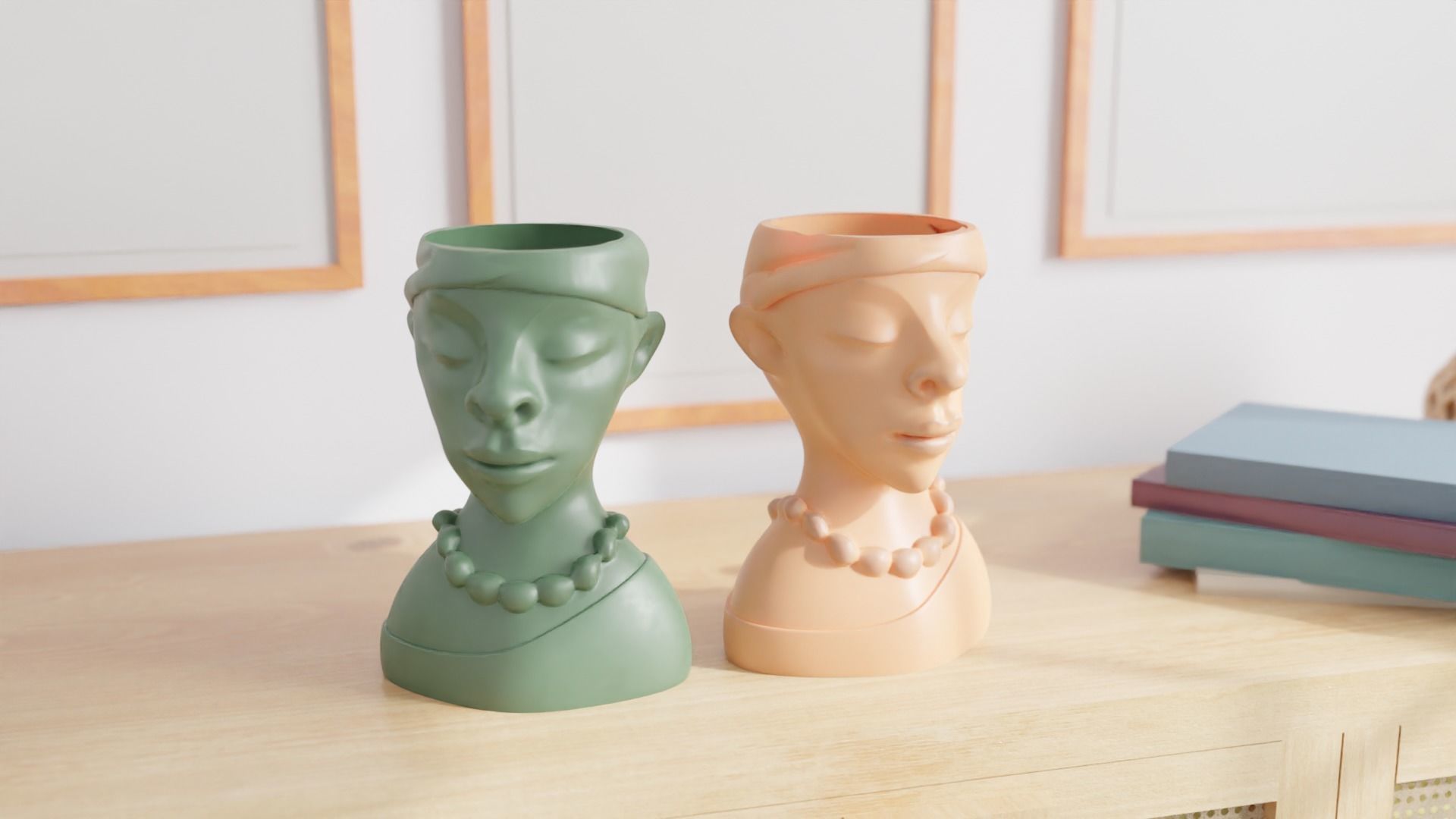 African Woman Head Bust Planter 3D model 3D printable | CGTrader