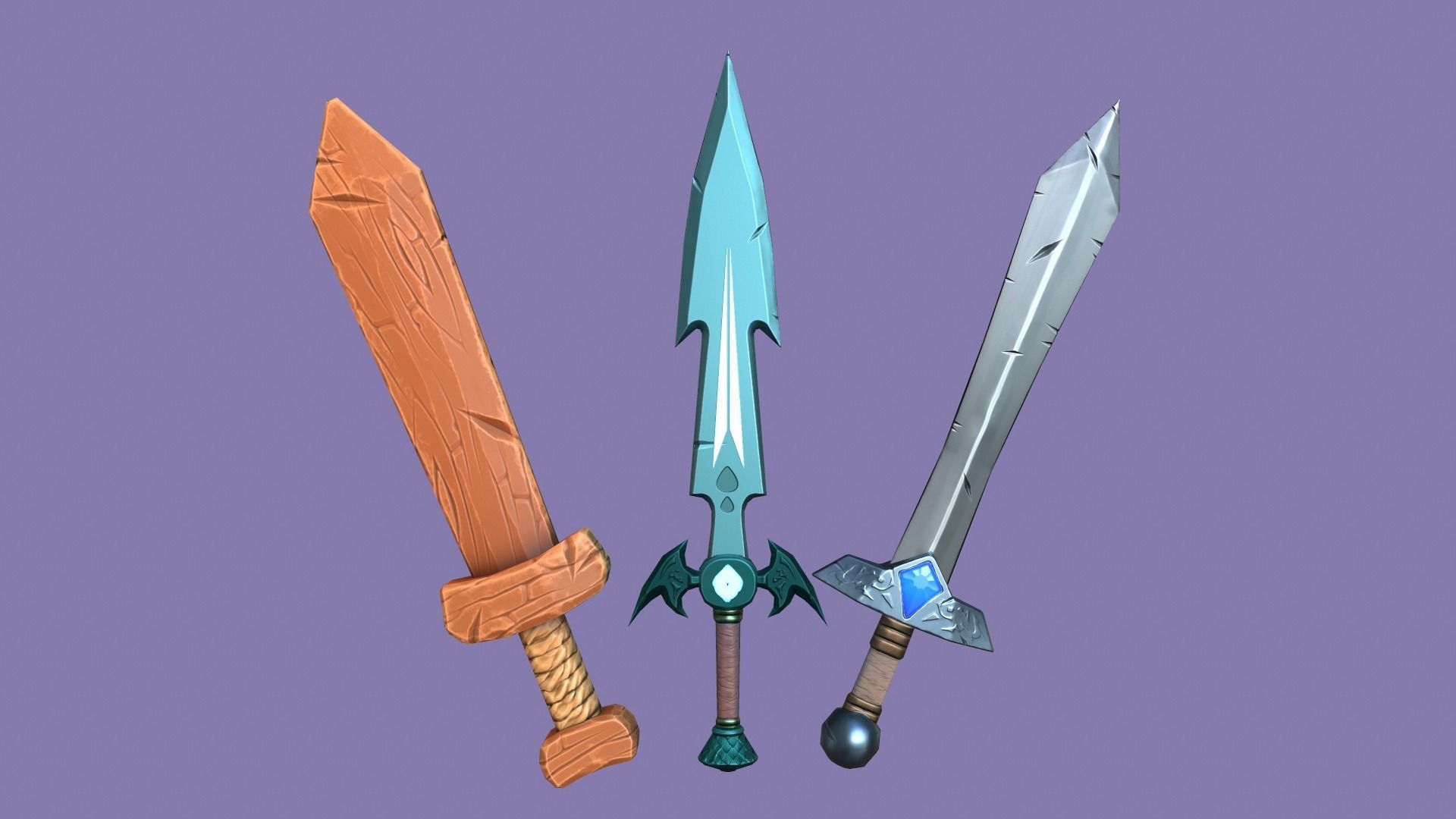 3D model Sword Pack A - Stylized | CGTrader