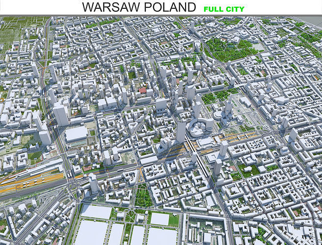 3D model Warsaw City in Poland VR / AR / low-poly | CGTrader