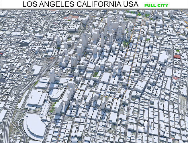 3D model Los Angeles in California USA 95km VR / AR / low-poly | CGTrader