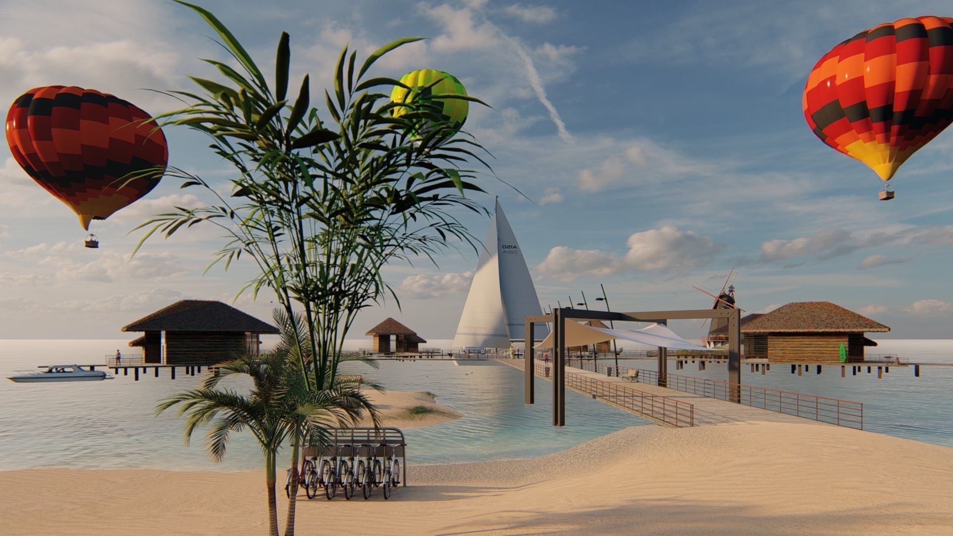 Beach resort designed in Revit 2021 and lumion 10 3D model | CGTrader