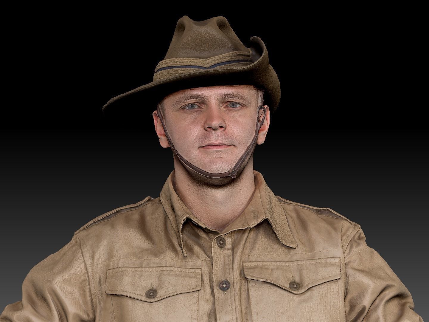 3D model Character of WW 2 Australian soldier in A-pose 149 VR / AR ...