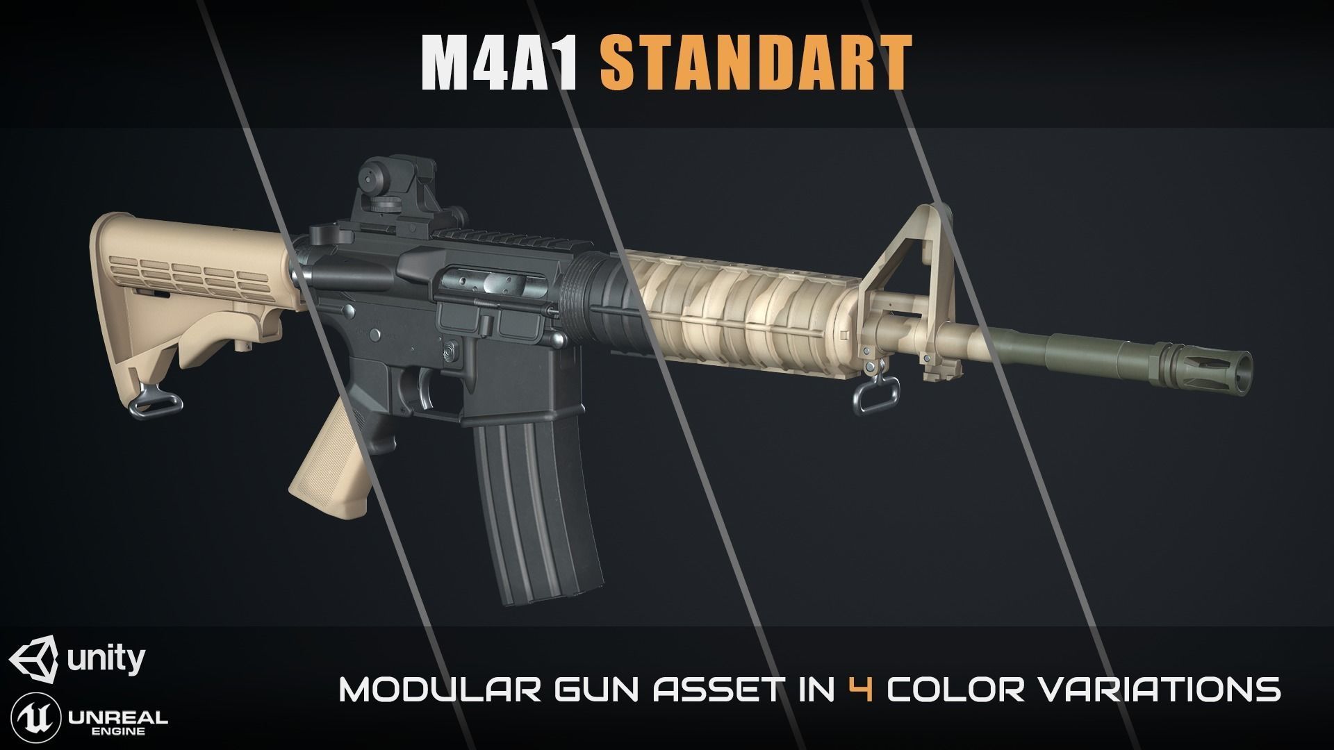 3D model M4A1 Standart Modular VR / AR / low-poly | CGTrader
