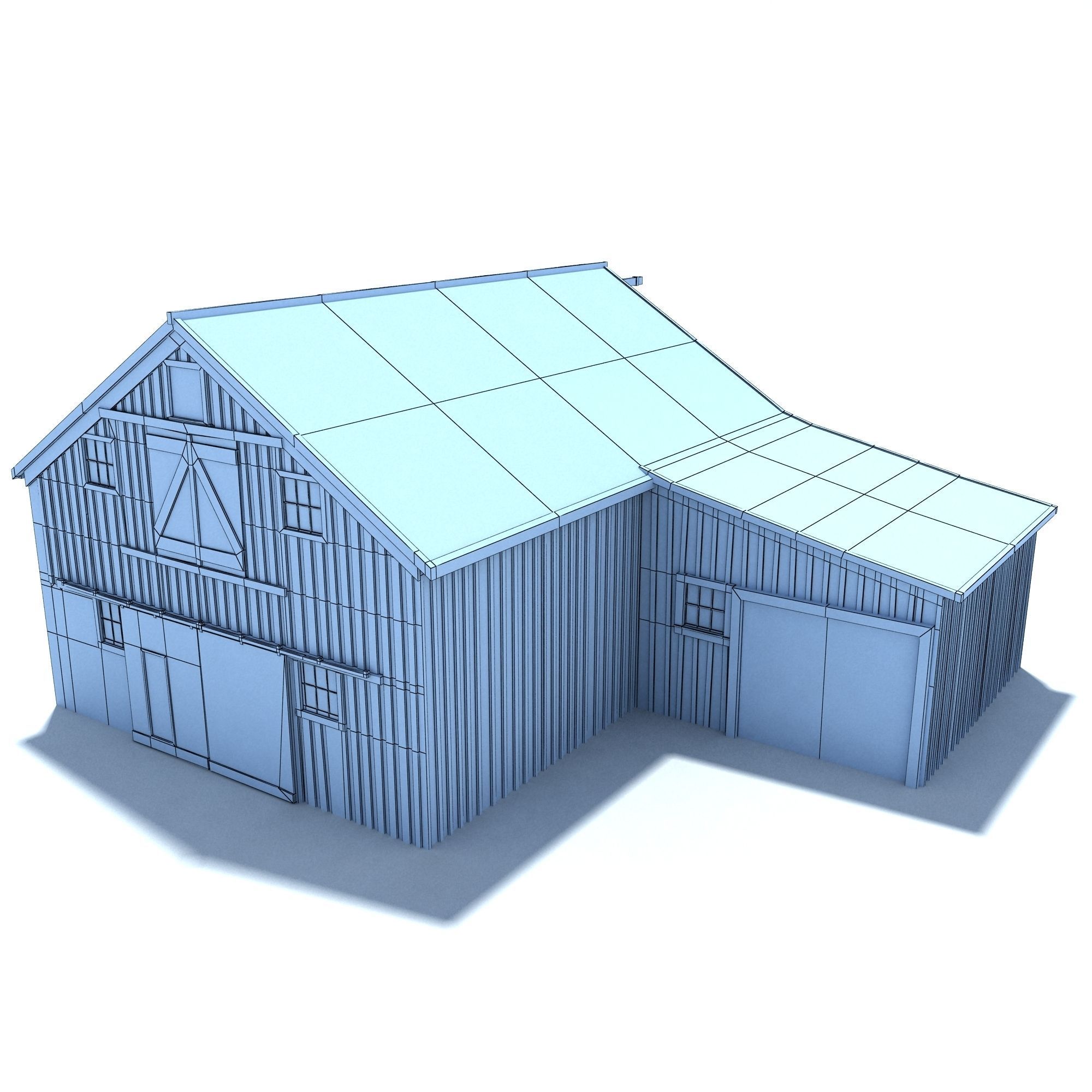 3D model Low Poly Wild West Barn VR / AR / low-poly MAX OBJ 3DS FBX MTL ...
