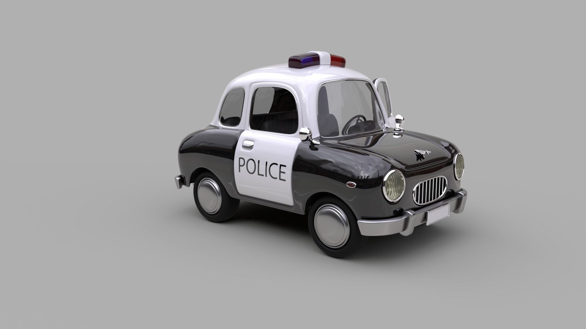 Cartoon Police Car Rig 3D model rigged | CGTrader