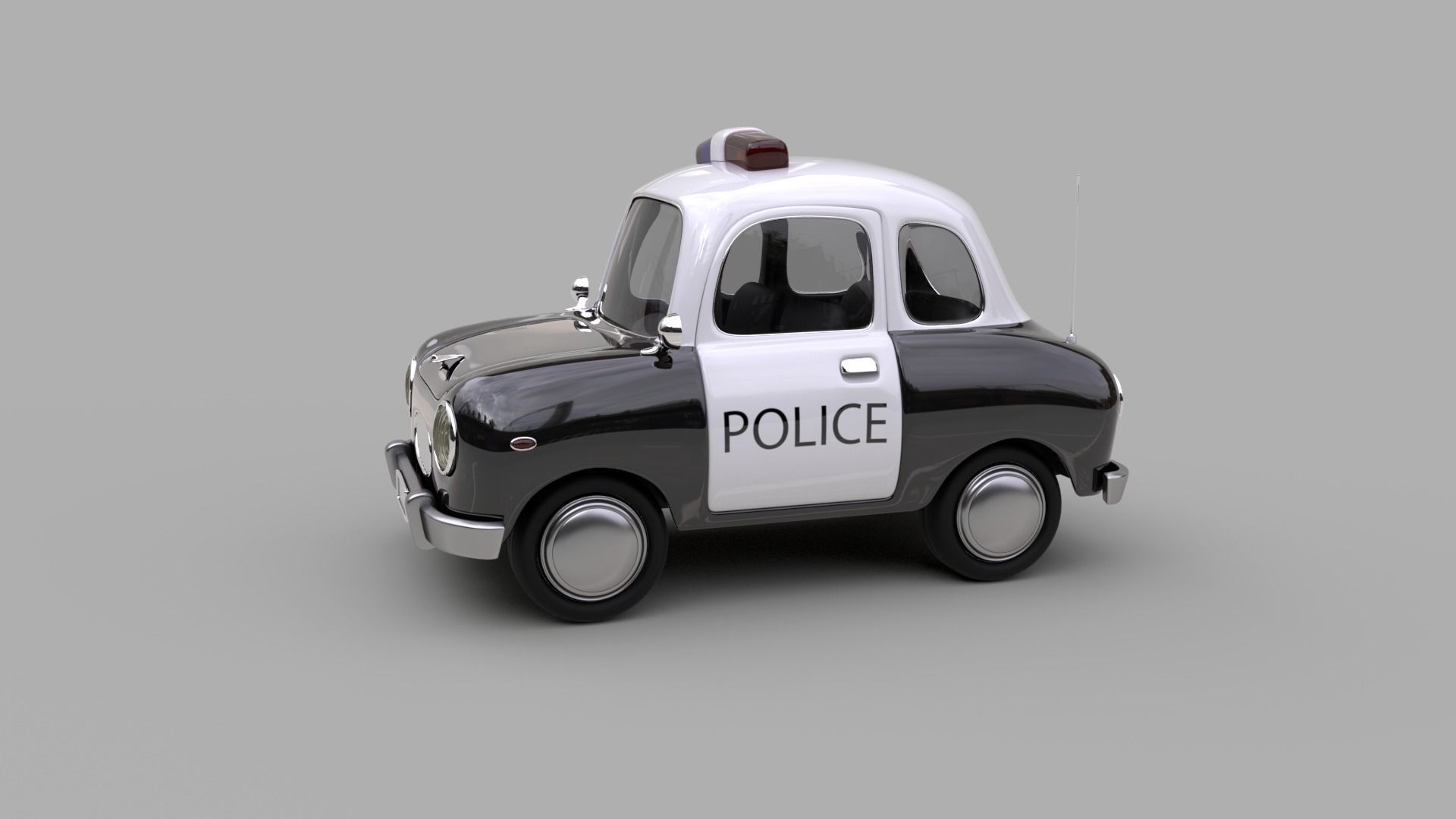 Cartoon Police Car Rig 3D model rigged | CGTrader