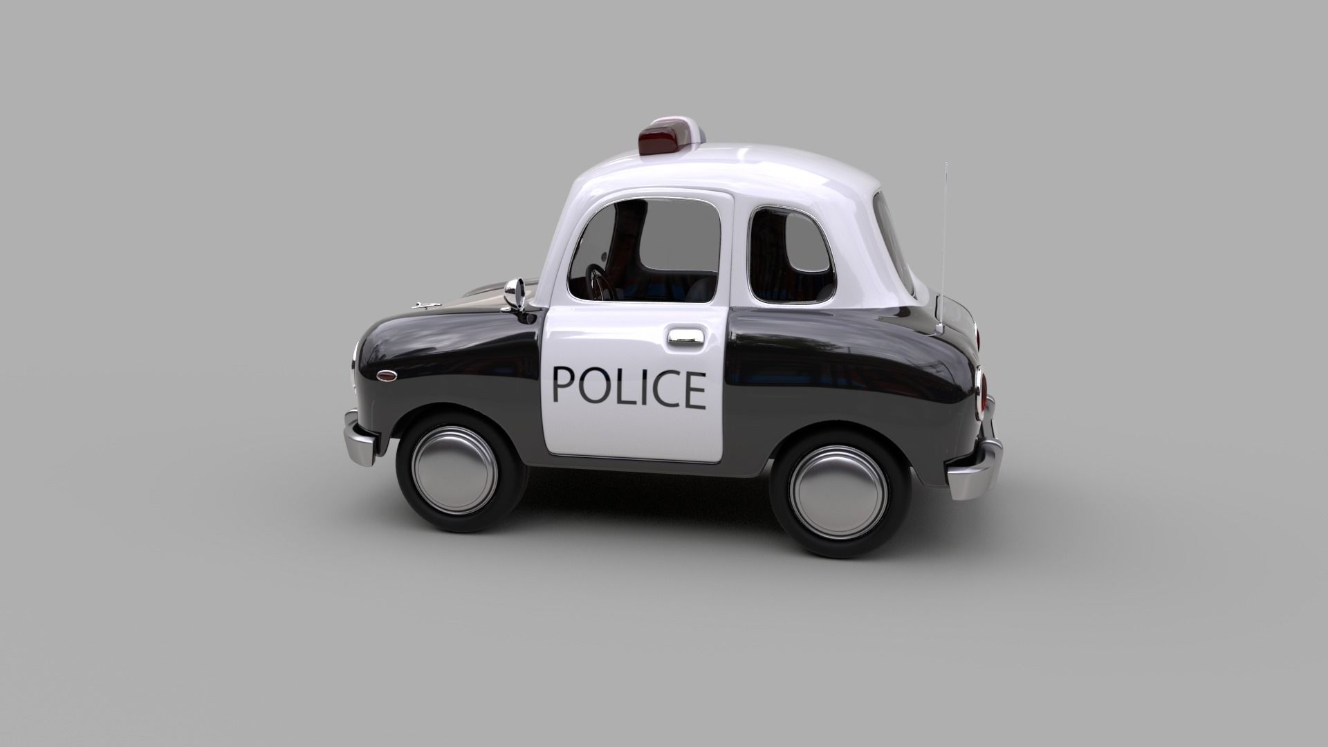 Cartoon Police Car Rig 3D model rigged | CGTrader