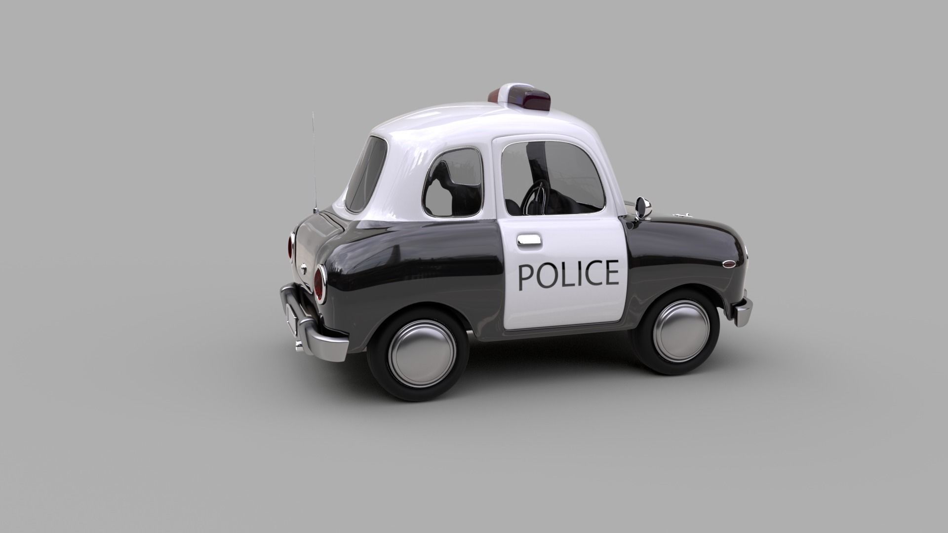 Cartoon Police Car Rig 3D model rigged | CGTrader