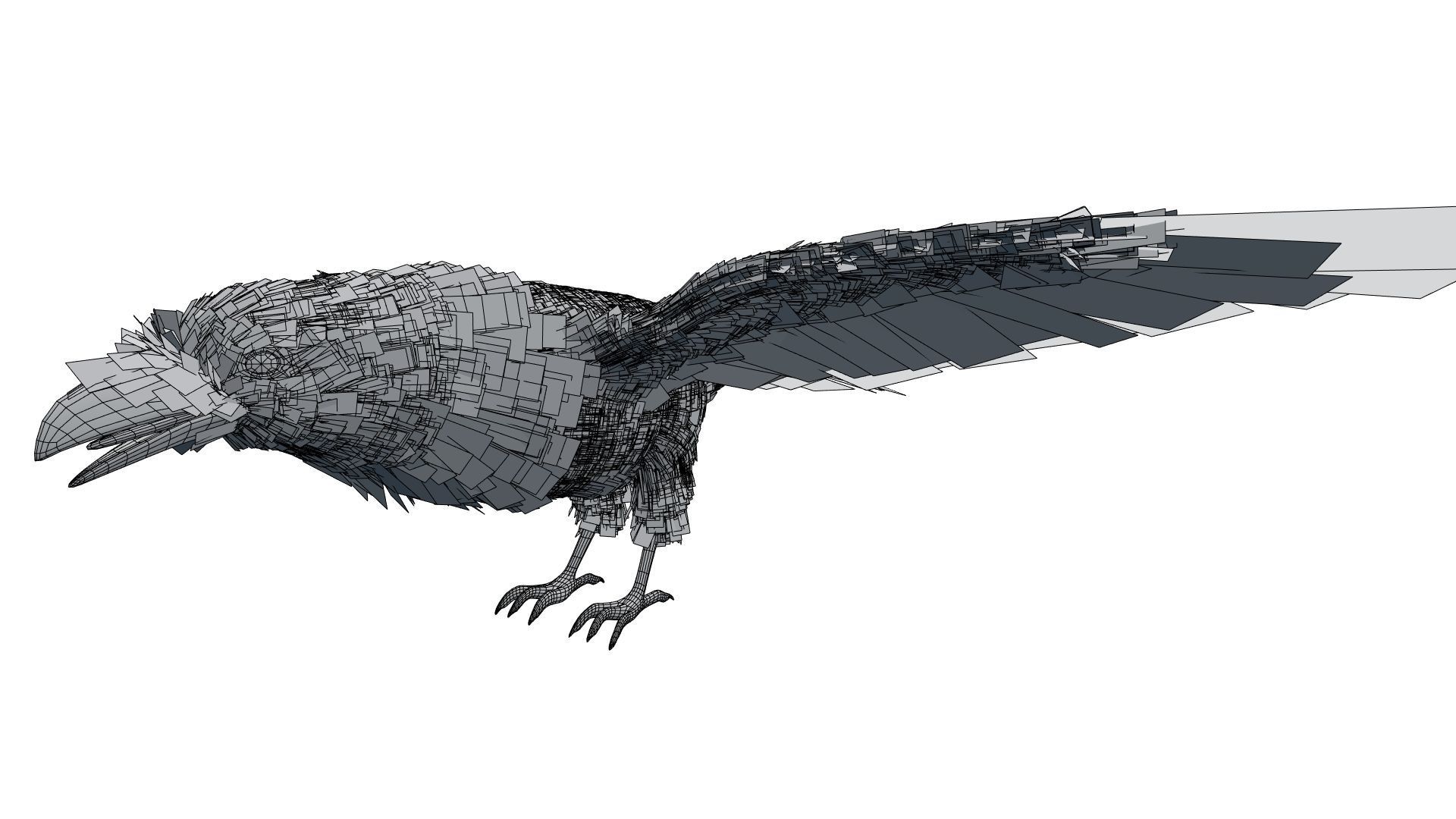 3D model Animated Low Poly Raven Model With PBR Materials VR / AR / low ...