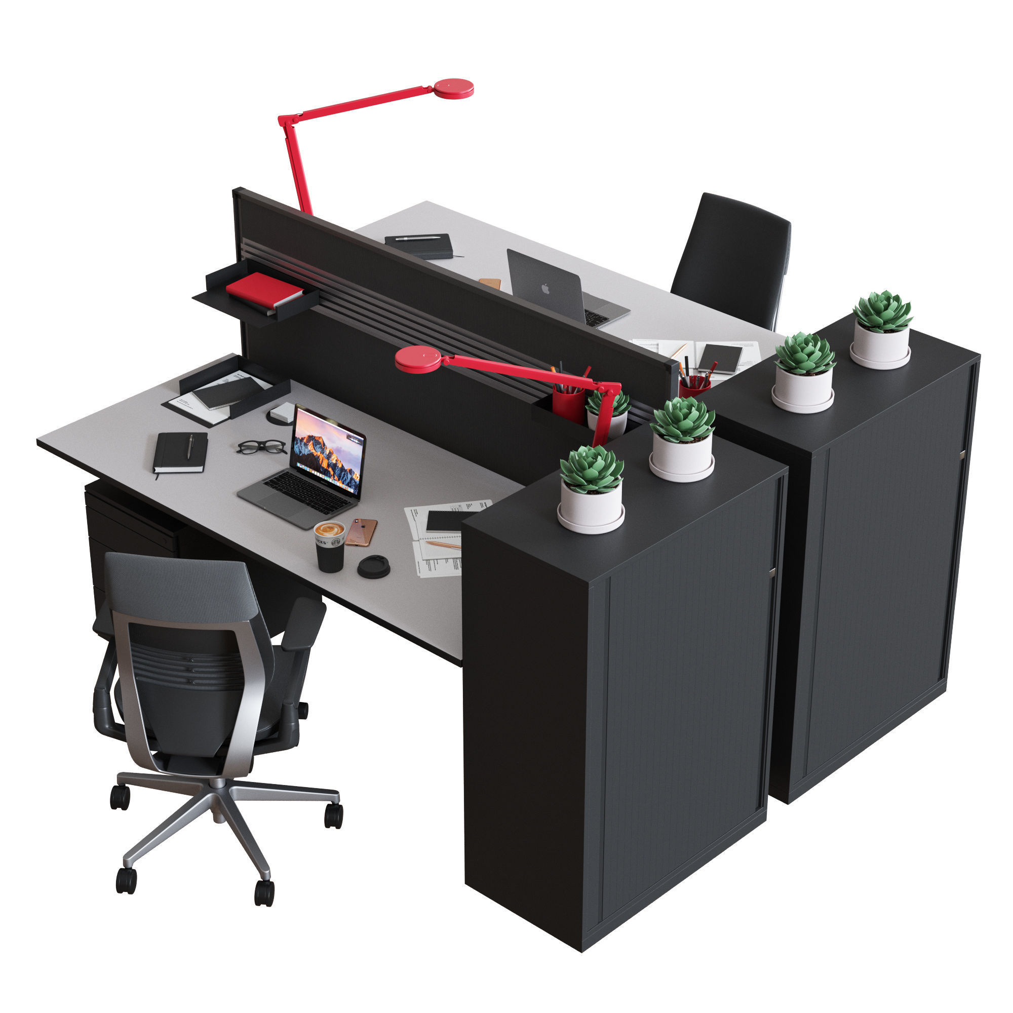 Steelcase - Office Table Ology Bench Work Space 3D model | CGTrader