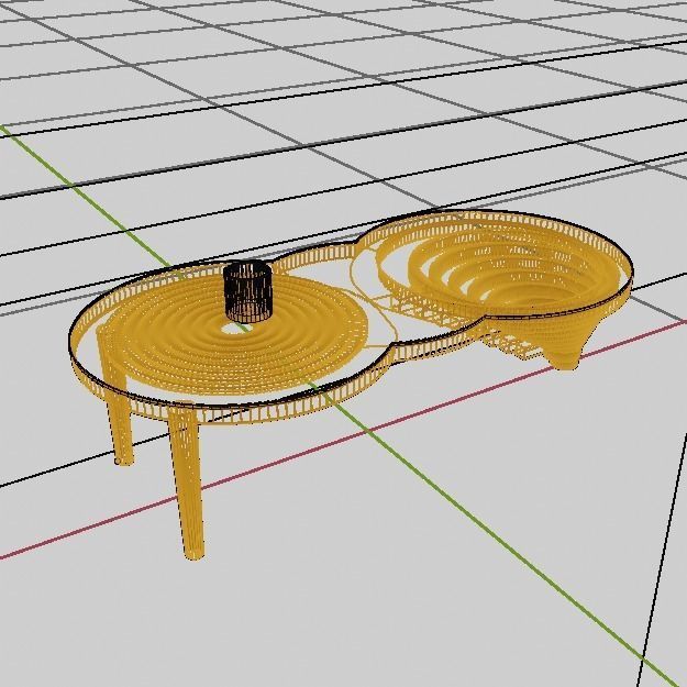 Wood curved table 3D model | CGTrader