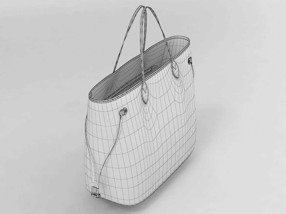 3D model Louis Vuitton Neverfull GM Damier Azur Rose VR / AR / low-poly ...