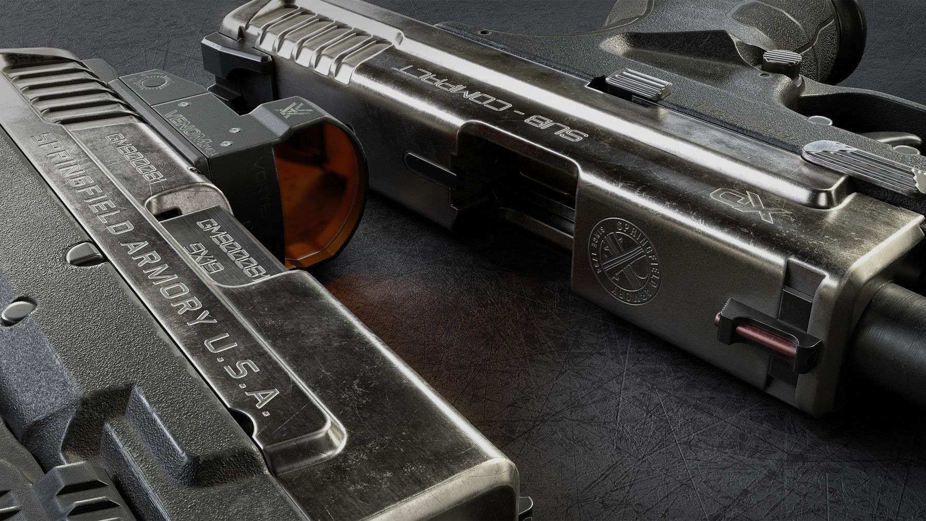 Custom Modified Springfield Handgun 3D model | CGTrader