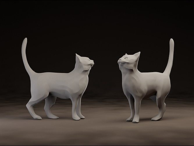 Catto two cats 3D model 3D printable | CGTrader