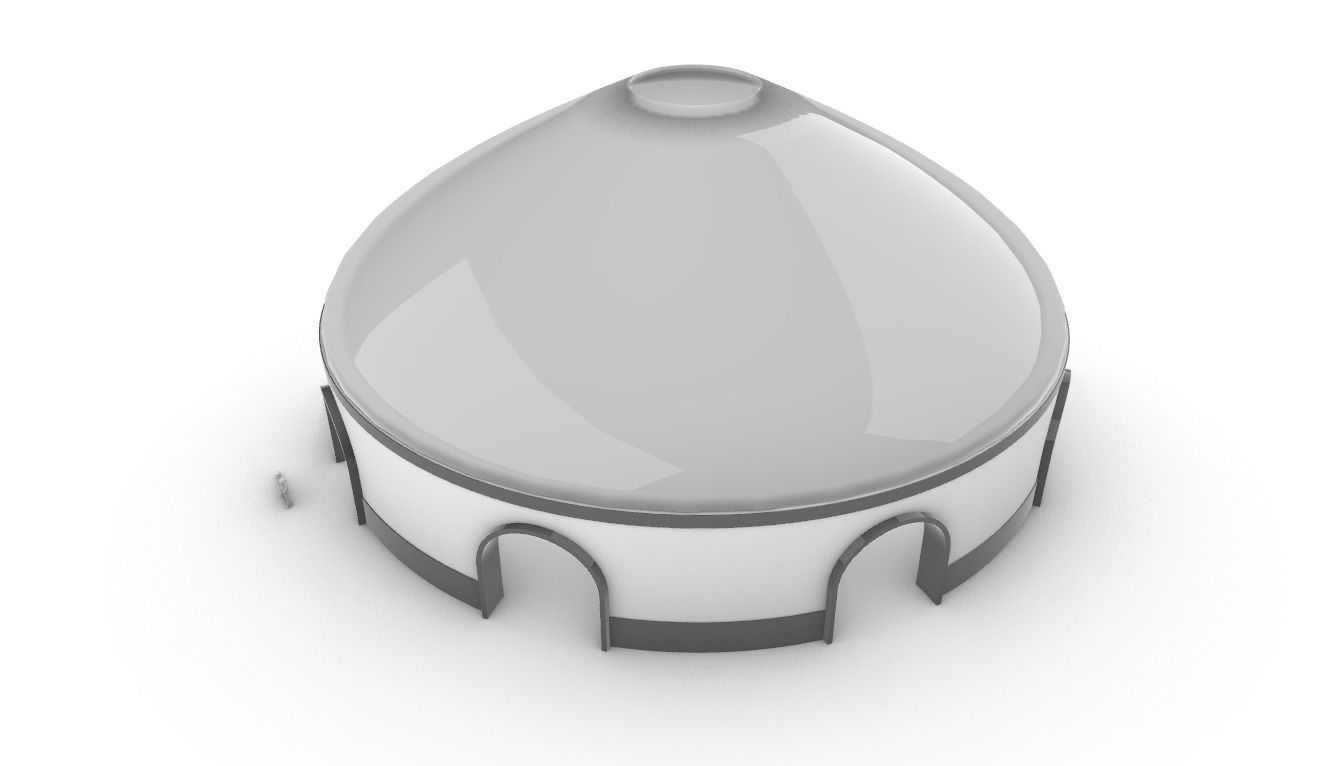 Dome Pavilion with Solid Dome with Top Opening v1 3D model | CGTrader