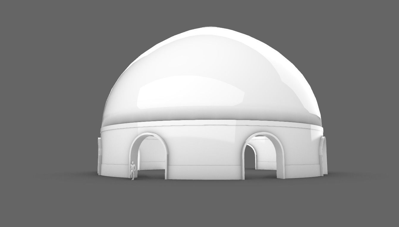 Dome Pavilion with Solid Dome with Top Opening v3 3D model | CGTrader