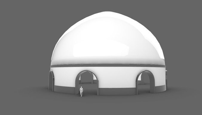 Dome Pavilion with Solid Dome with Top Opening v3 3D model | CGTrader