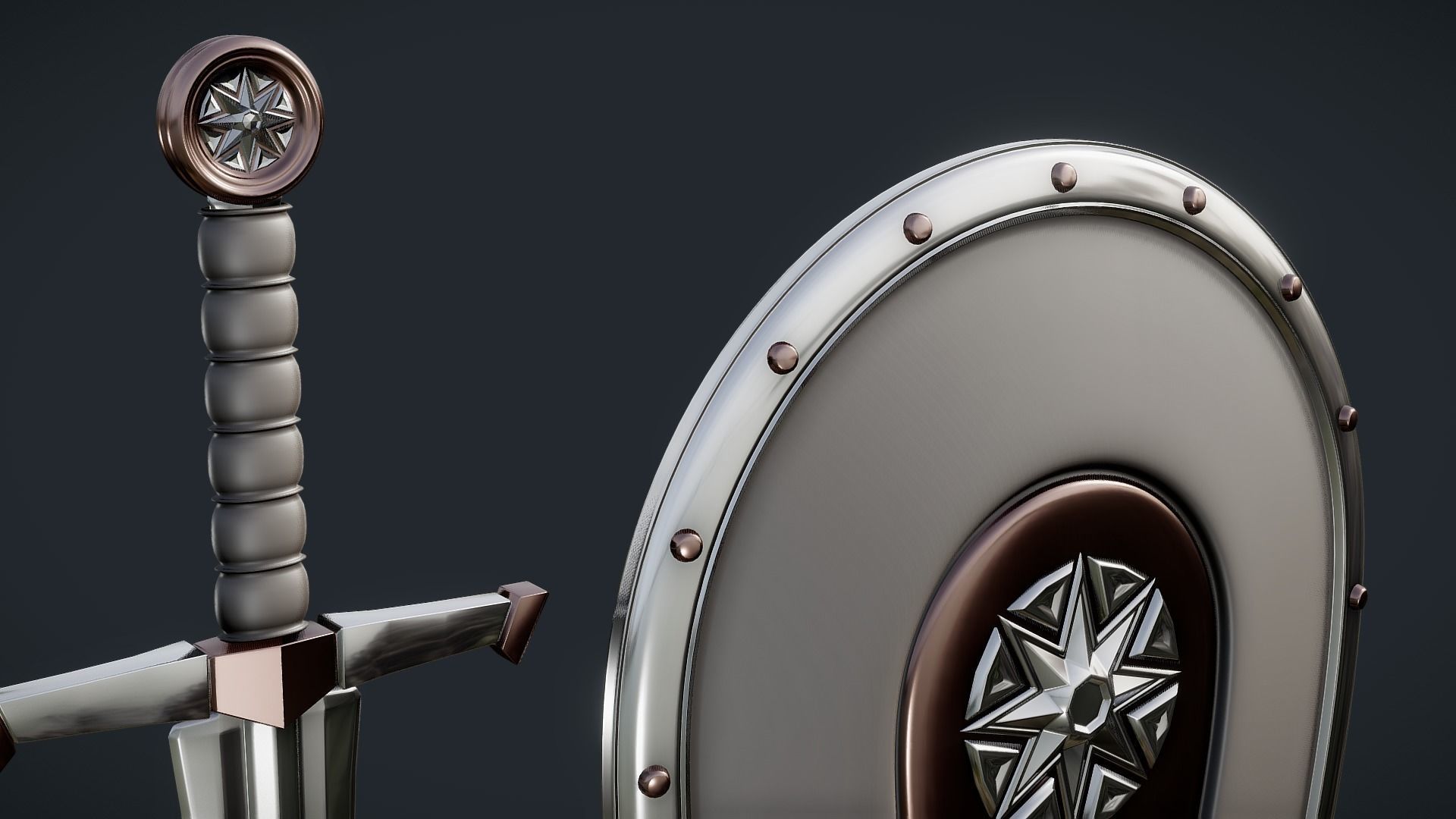 Old sword and shield of Kievan Rus 3D model | CGTrader