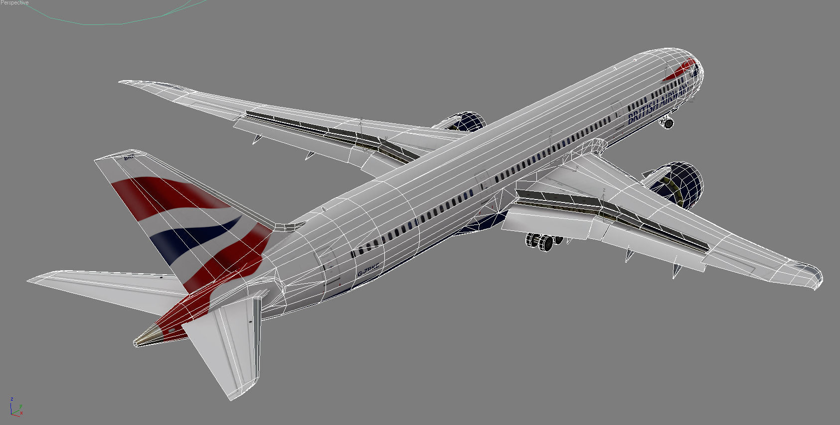 3D model Boeing 787-9 British airways livery VR / AR / low-poly rigged ...