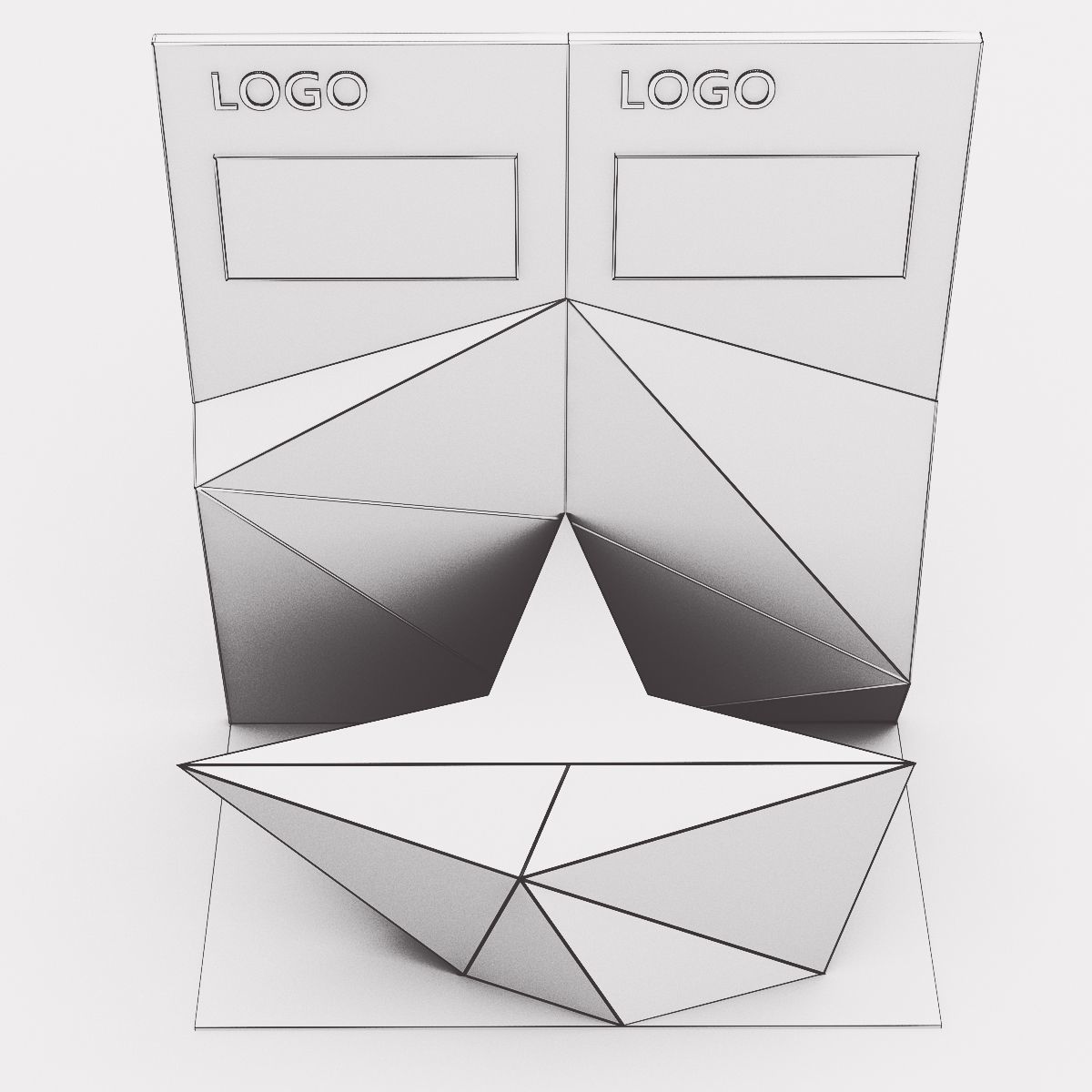 Low poly pod display stand with two monitors 3D model | CGTrader