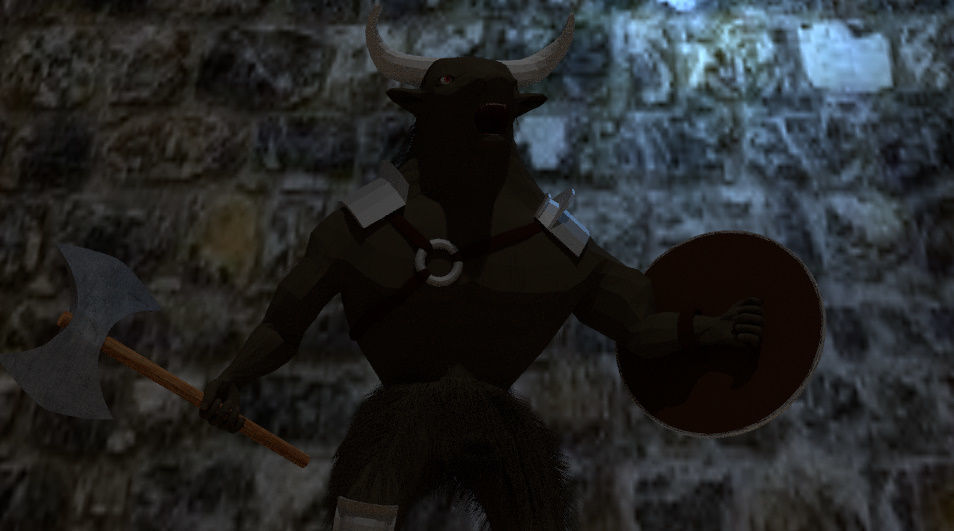 3D model Forest minotaur and snow minotaur with different weapons VR ...