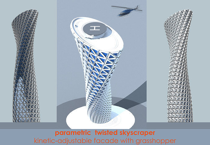 Parametric Twisted Skyscraper with Grasshopper 3D model | CGTrader