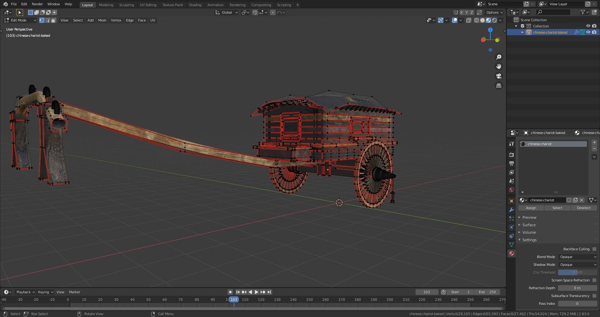 Ancient - Medieval Chinese Qin War Chariot with 4k textures 3D model ...