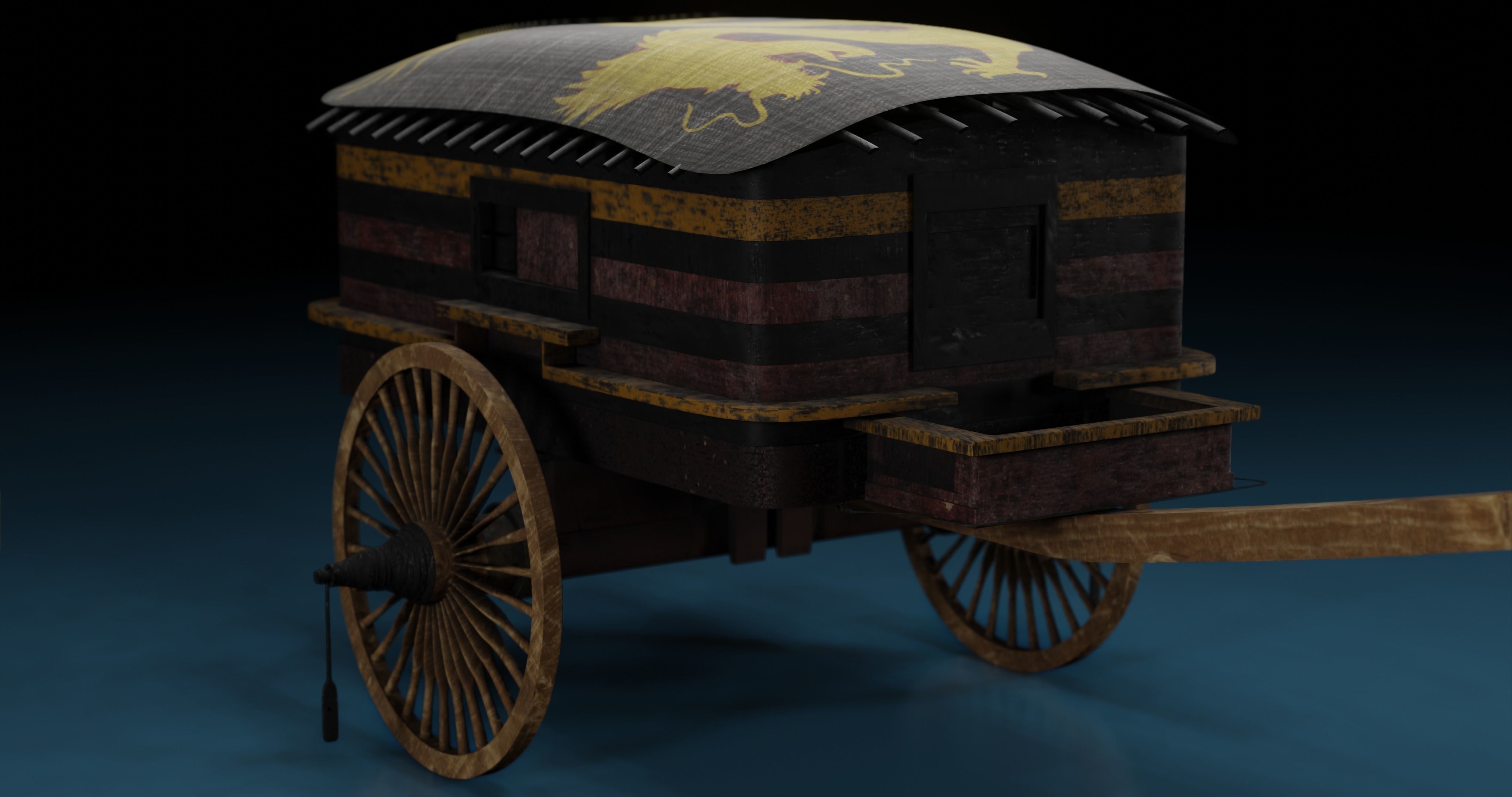 Ancient - Medieval Chinese Qin War Chariot with 4k textures 3D model ...