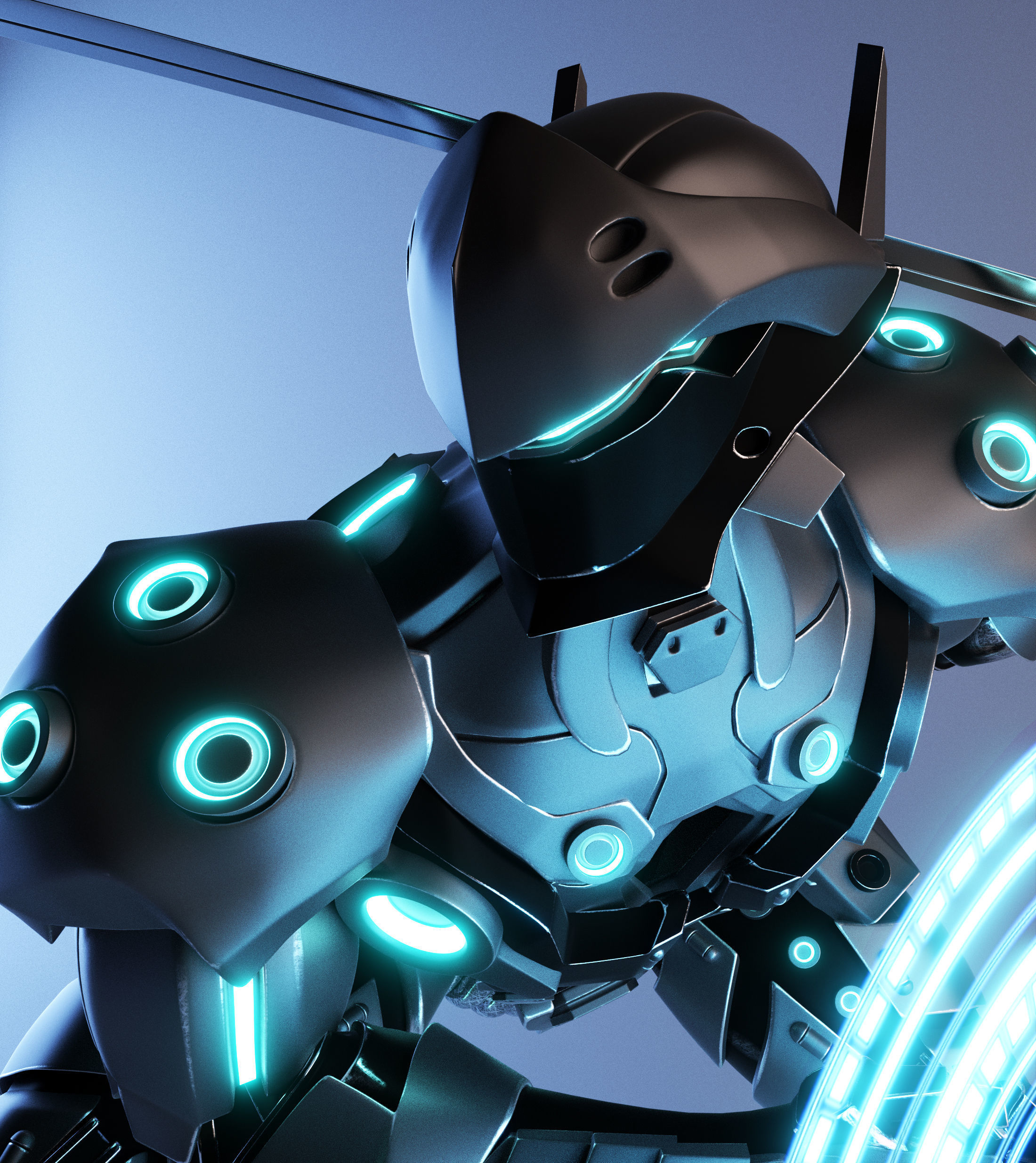 Ninja robot design mk1 3D model animated rigged | CGTrader